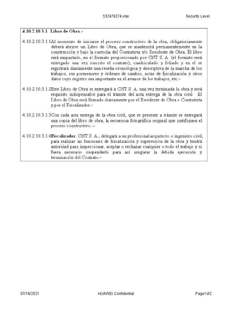 Formato Libro de Obra | PDF