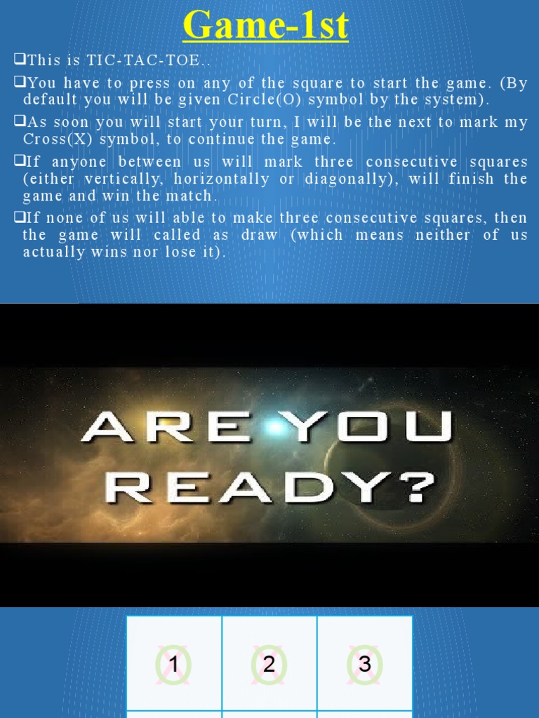 GAME 1 Tic Tac Toe | PDF | Games & Activities