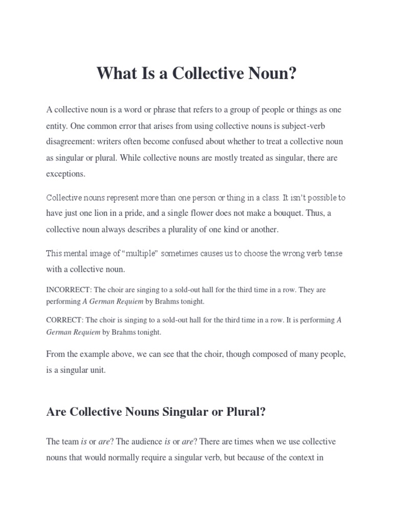 What Is A Collective Noun | PDF | Grammatical Number | Noun