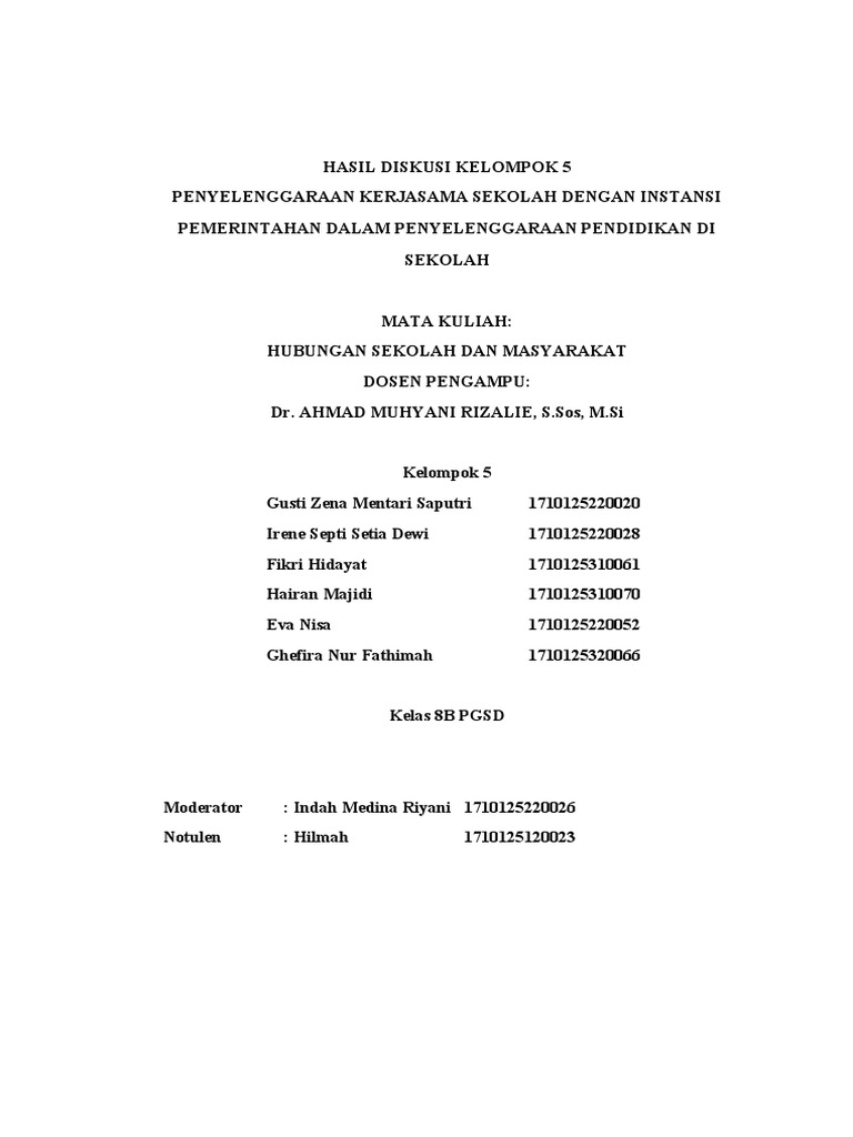 Hasil Diskusi Kel 5 HSDM | PDF | Karier & Perkembangan