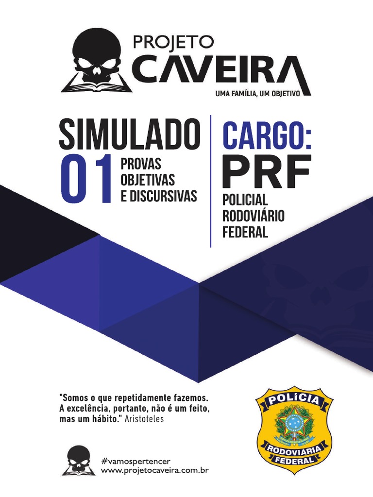 01 - Simulado - Cargo PRF - Projeto Caveira | PDF | Direitos | Crime e Violência
