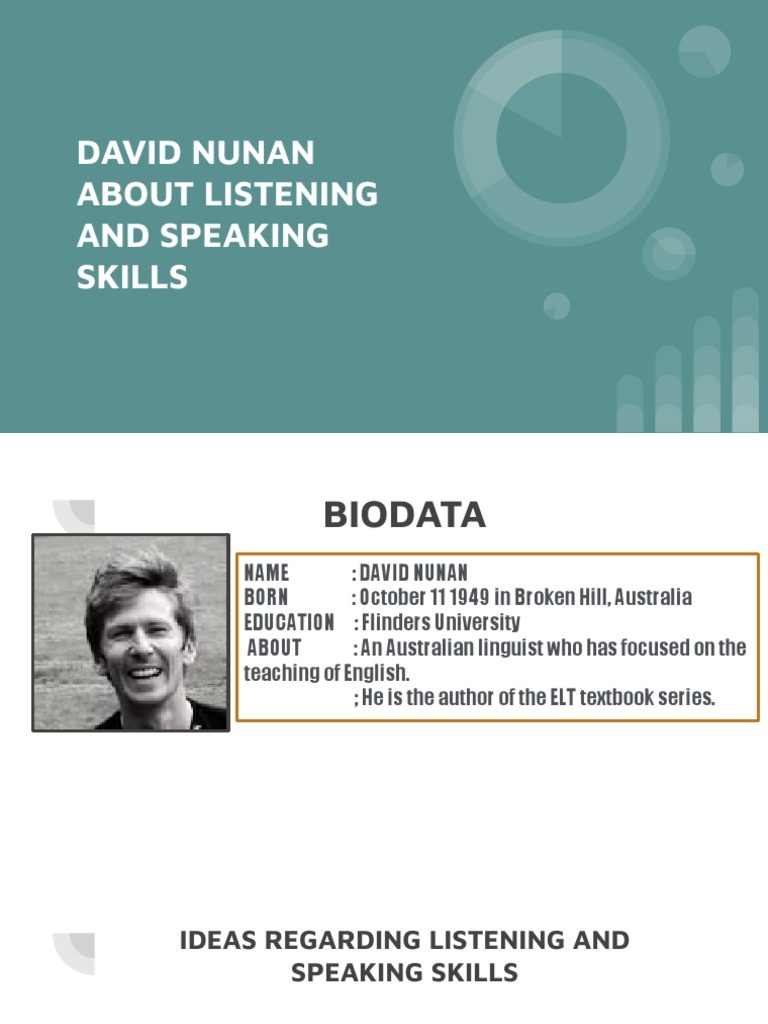 David Nunan About Listening and Speaking Skills | PDF