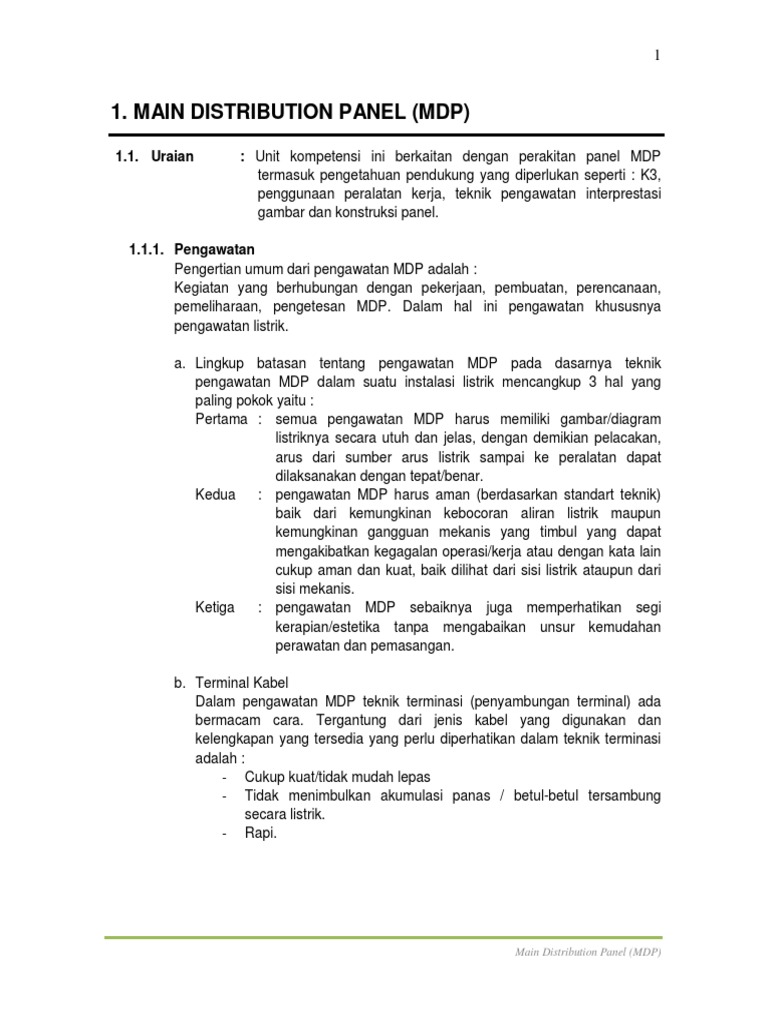 Panduan Perakitan Panel MDP | PDF