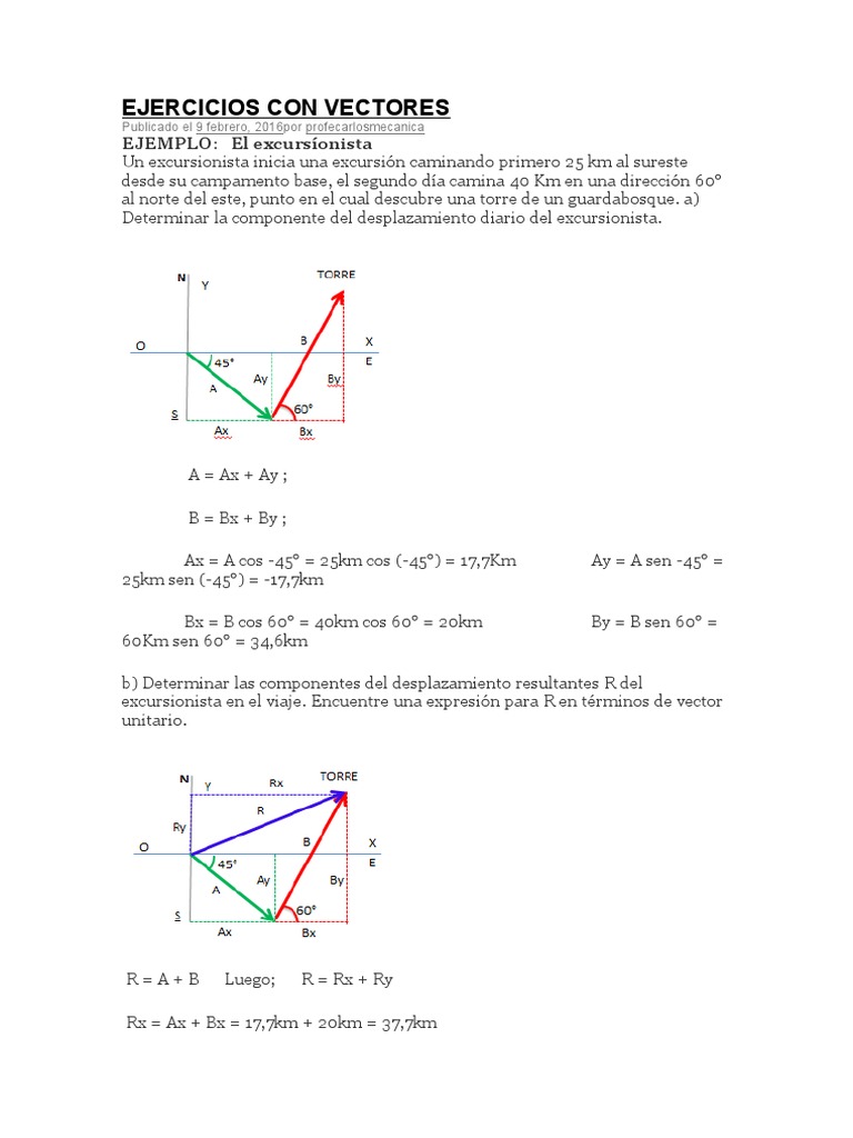 Ejercicios Con Vectores | PDF | Enseñanza de matemática | Deportes