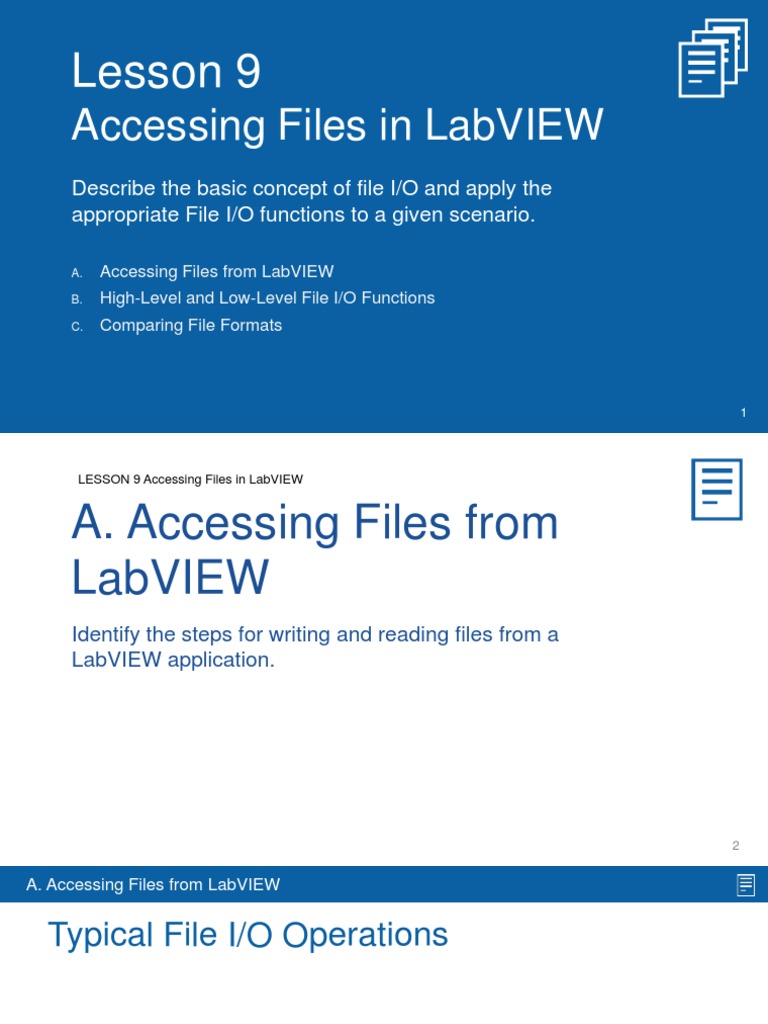 Lesson 09 - Accessing Files in LabVIEW-1 | Download Free PDF | Input/Output | Computer File