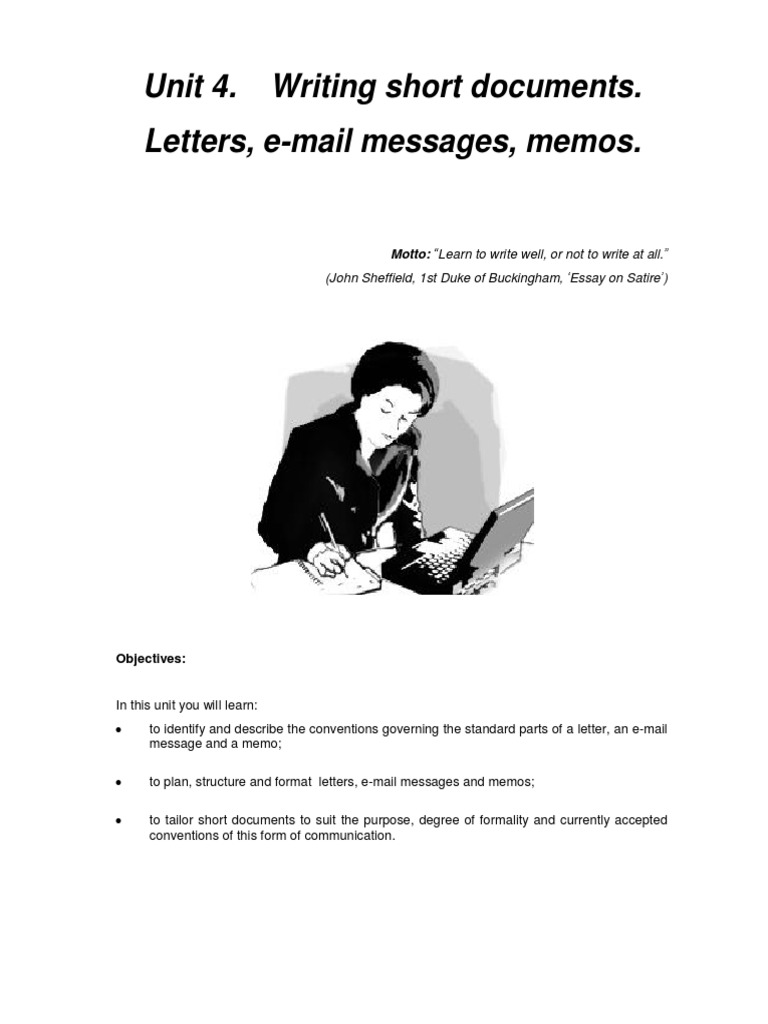 Unit 4 Writing Short Documents | PDF | Memorandum | Paragraph