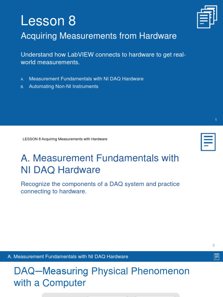 Lesson 08 - Acquiring Measurements With HW | PDF | Data Acquisition | Computer Hardware