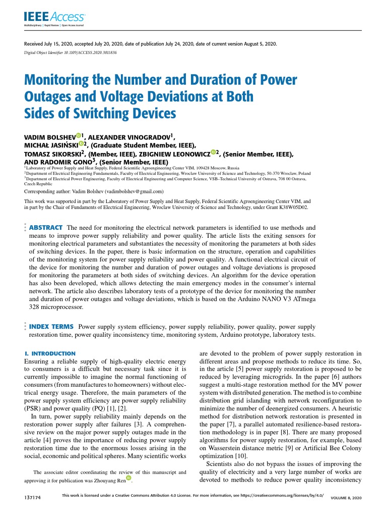 Monitoring The Number and Duration of Power Outages and Voltage ...