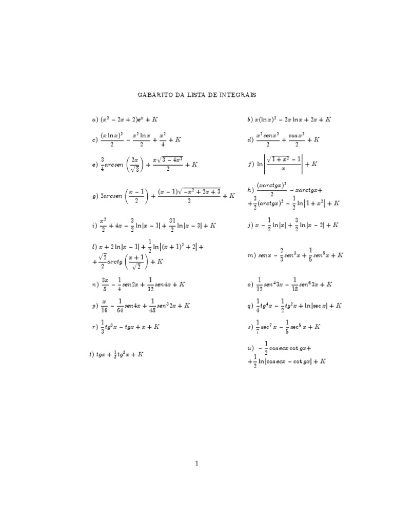 Calculus Integral Solutions | PDF