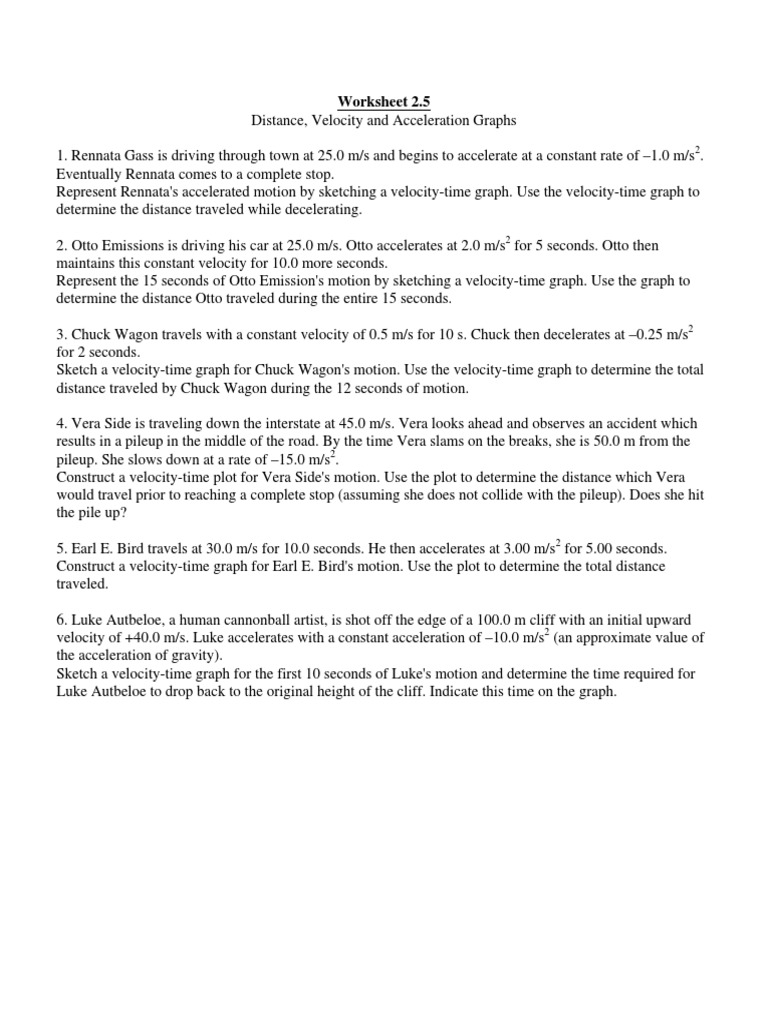 Acceleration Graph Practice 1b0awz1 | PDF | Area | Acceleration