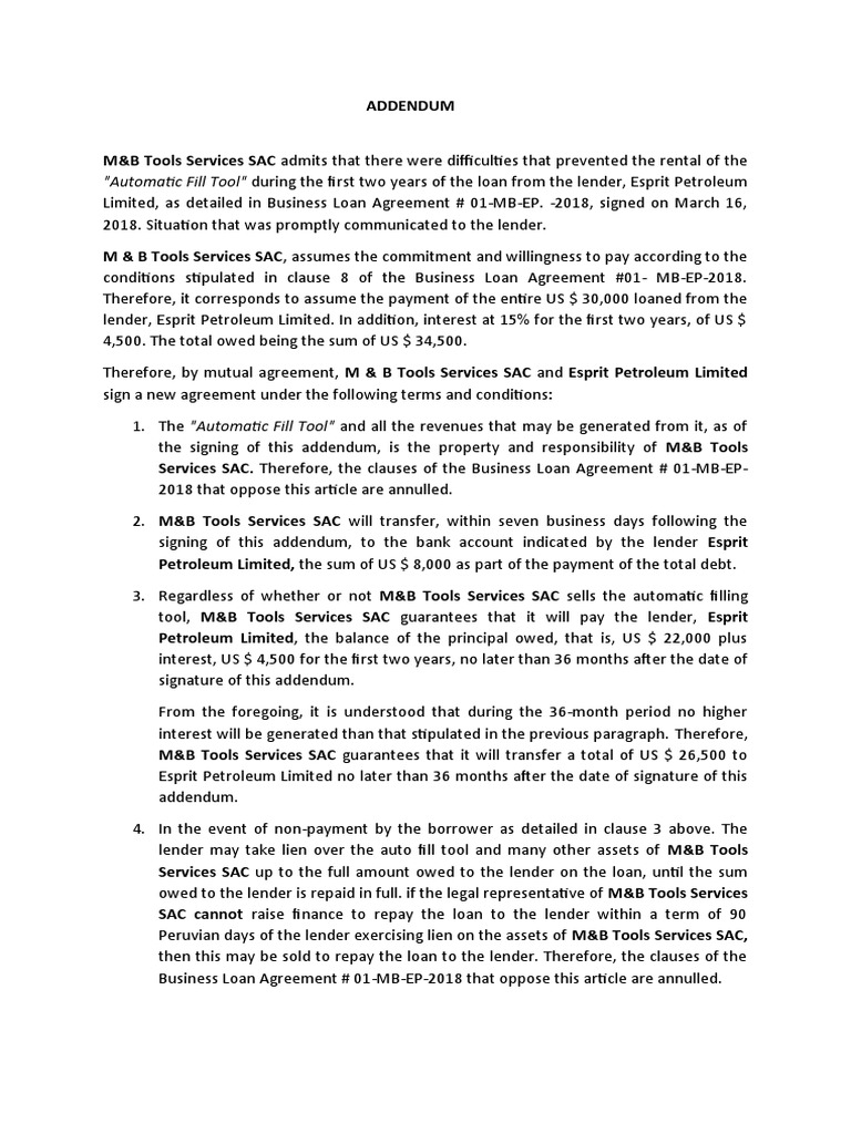 Addendum MB Tool | Download Free PDF | Loans | Interest