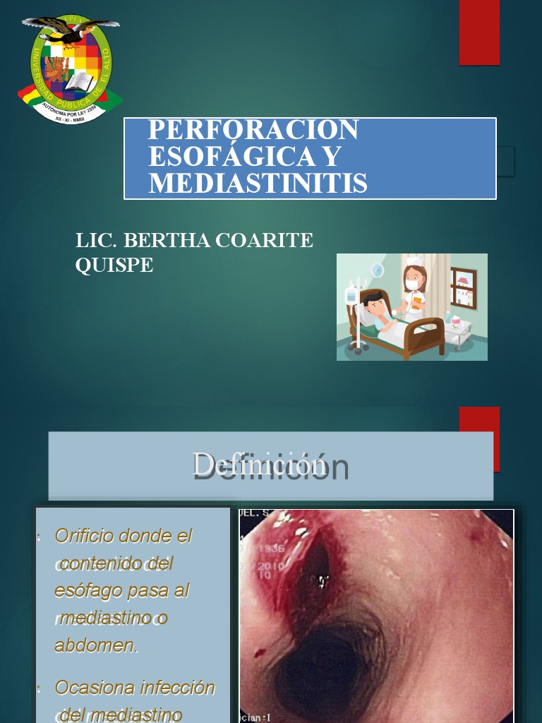 Perforación Esofagica Con o Sin Mediastinitis | PDF | Especialidades ...