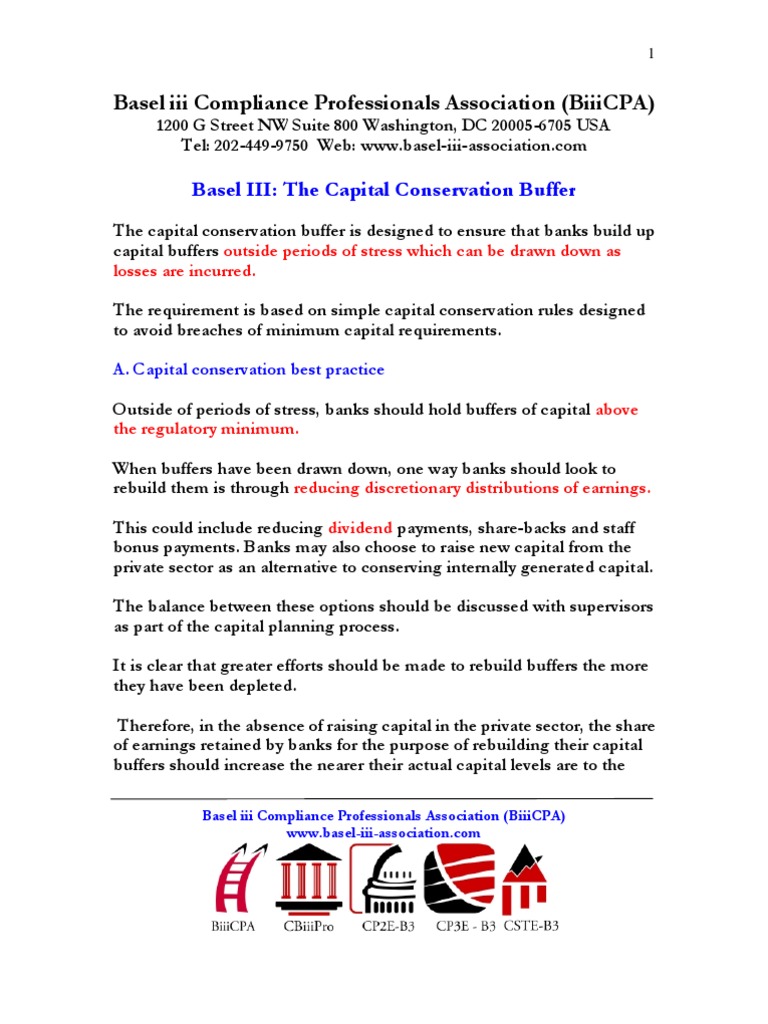 Basel III Capital Conservation Buffer | PDF | Capital Requirement ...
