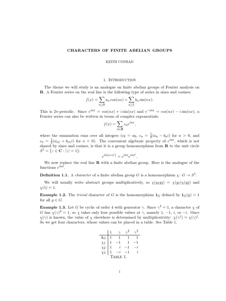 Keith Conrad: N 0 N N 1 N | Download Free PDF | Group (Mathematics) | Index Of A Subgroup