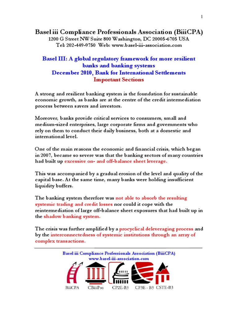 Basel III Important Sections | PDF | Basel Iii | Capital Requirement