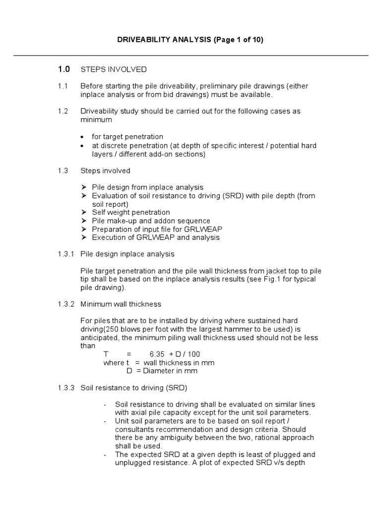 DRIVEABILITY ANALYSIS | PDF | Hammer | Deep Foundation