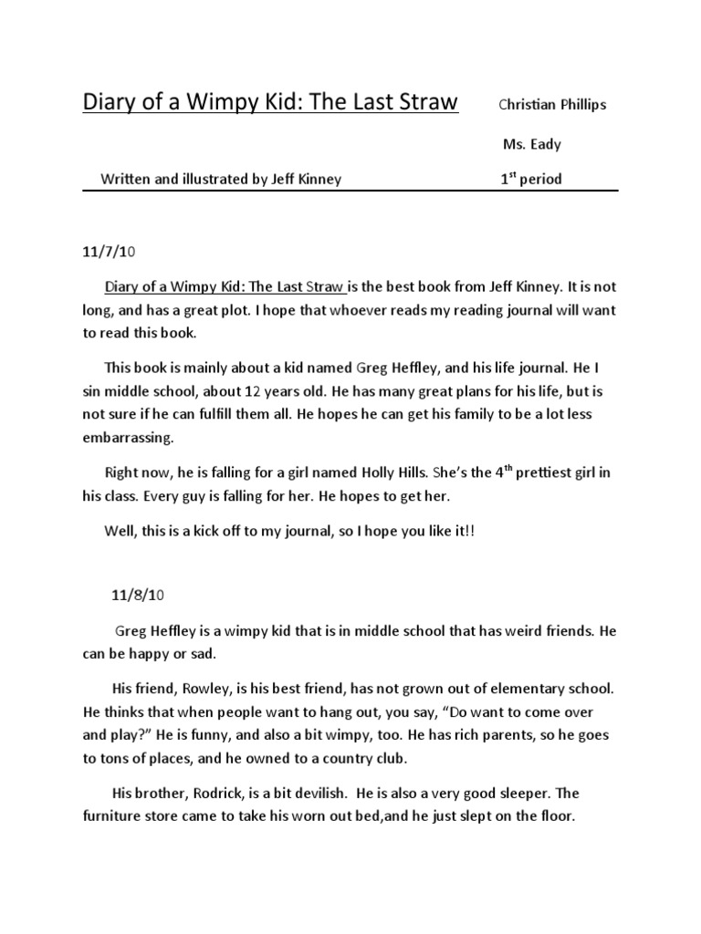 Diary of A Wimpy Kid | PDF | American Novels | Fictional Diaries