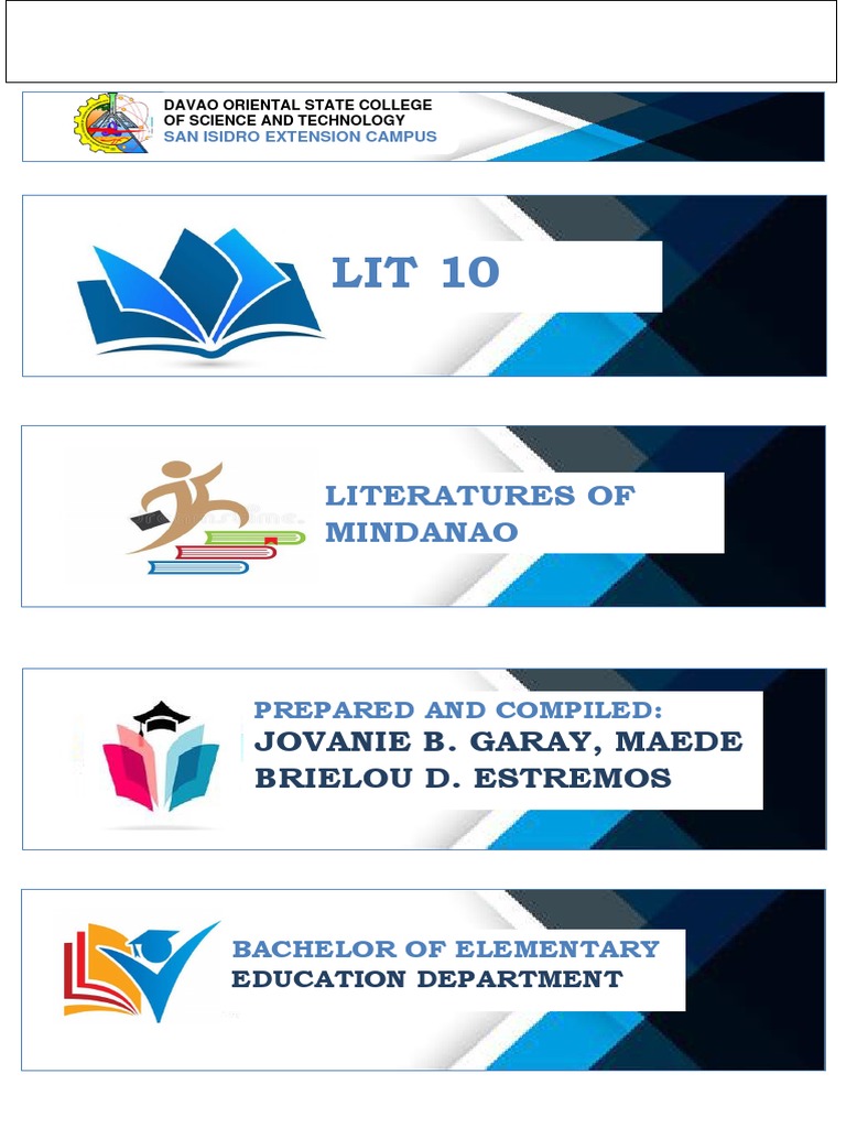 Lit 10 Literatures of Mindanao (Siec) | PDF | Indigenous Peoples | Philippines