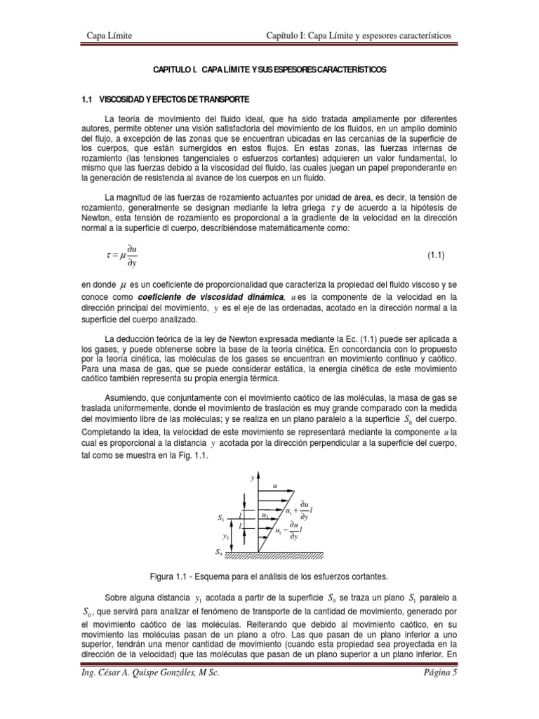 Capa Limite 1 | PDF | Viscosidad | Numero Reynolds