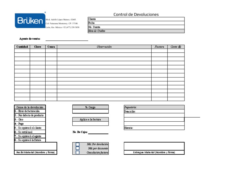 Formato Devoluciones | PDF