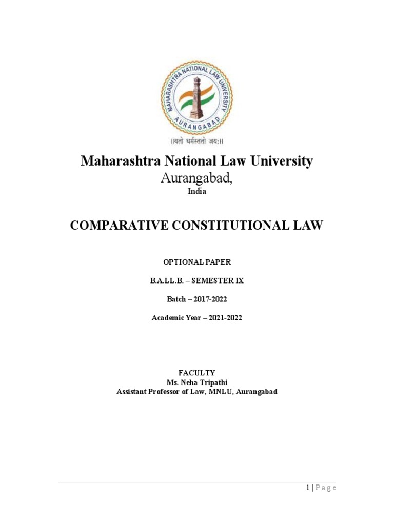 COMPARATIVE CONSTITUTIONAL LAW-Optional Paper | PDF | Fundamental ...
