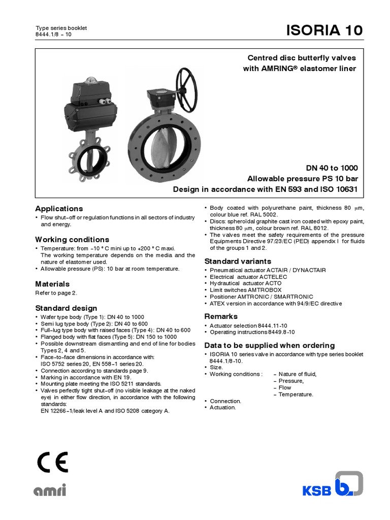 Isoria 10 Type Leaflet 8444 | PDF | Valve | Materials