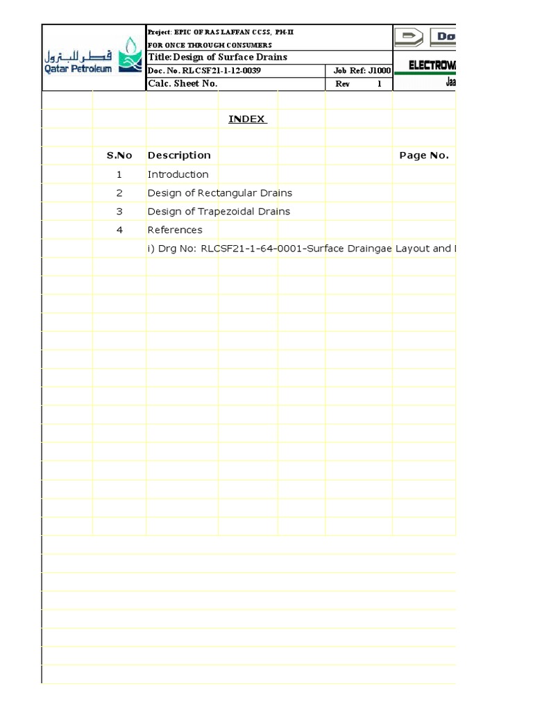 Design of Drains - Submission | PDF | Drainage Basin | Discharge ...
