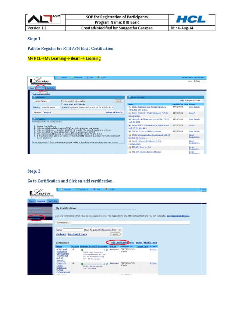 Path To Register For RTB ASM Basic Certification: Step: 1 | PDF