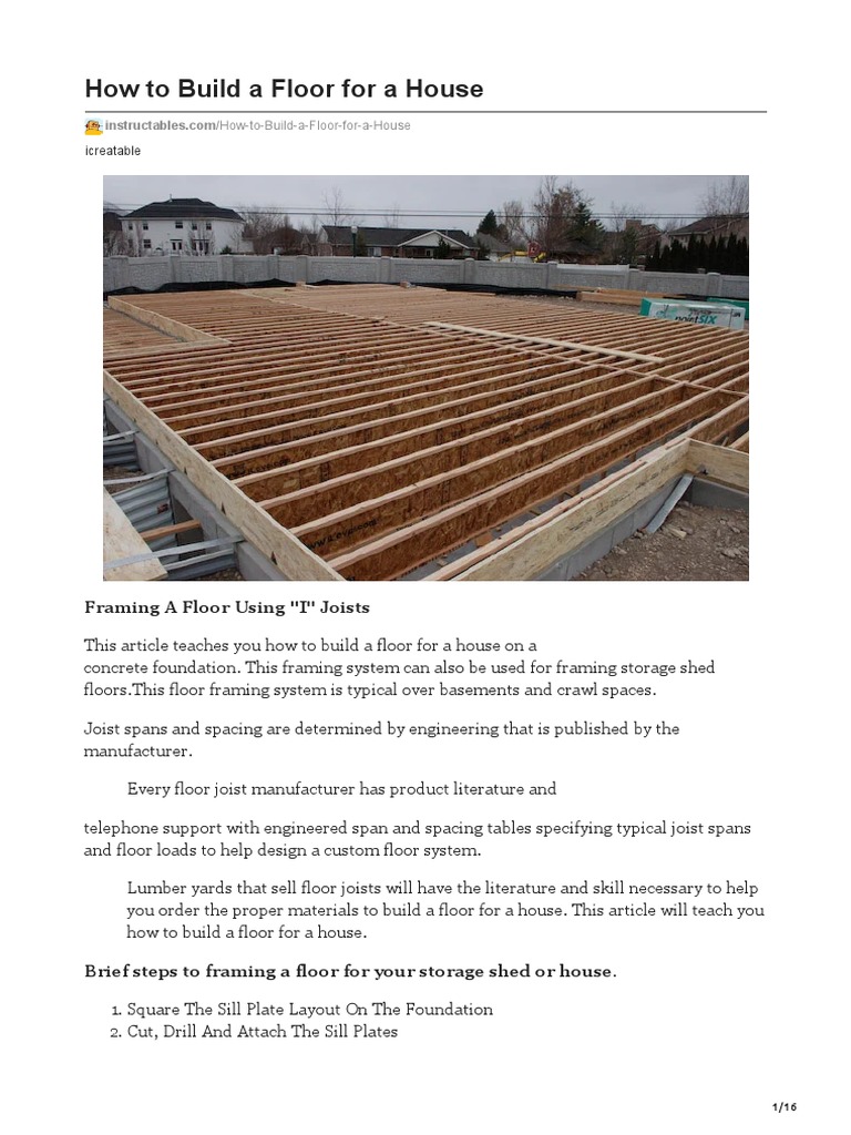 Build Floor for House Guide | PDF | Framing (Construction) | Stairs