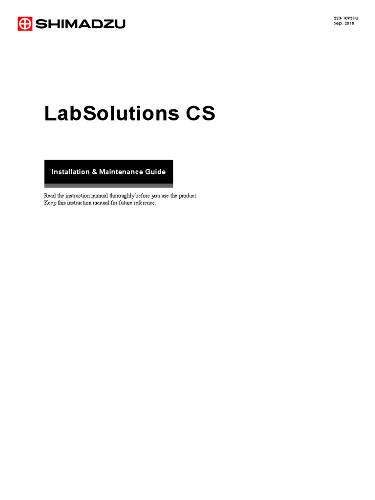 Labsolutions CS: Installation & Maintenance Guide | Download Free PDF | Installation (Computer ...