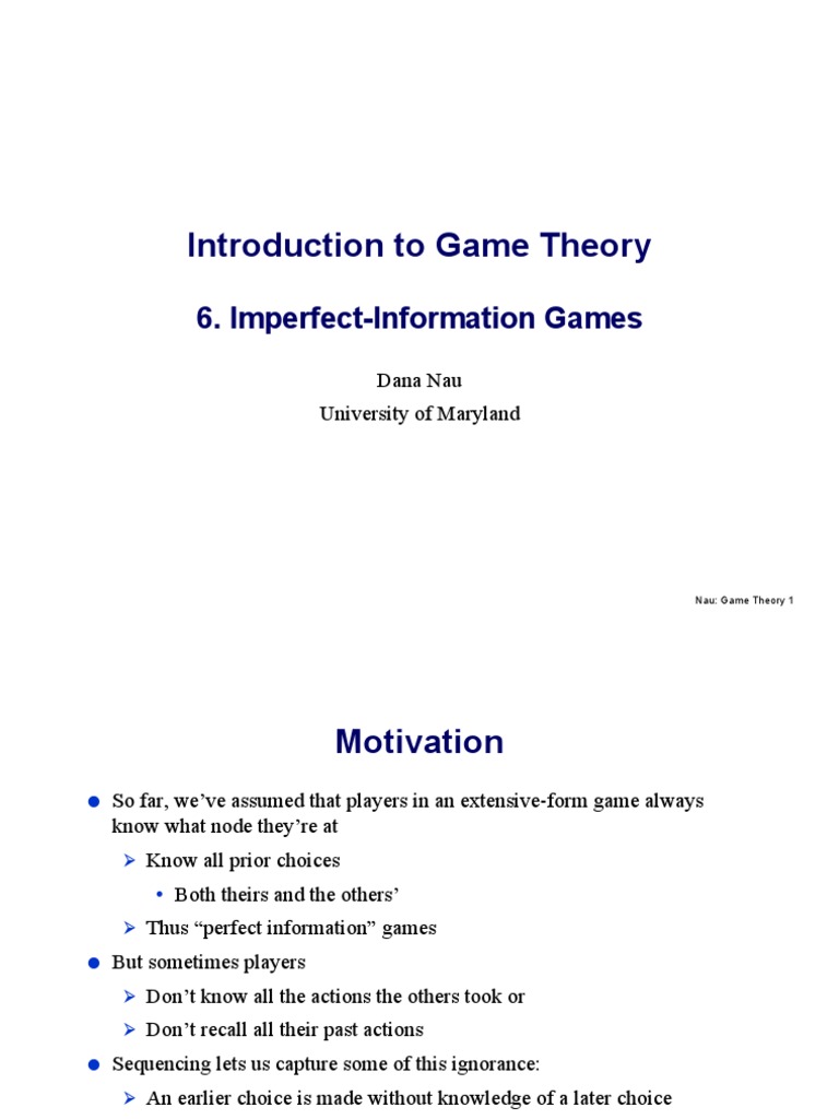 6 Imperfect-Information Games | Download Free PDF | Game Theory ...