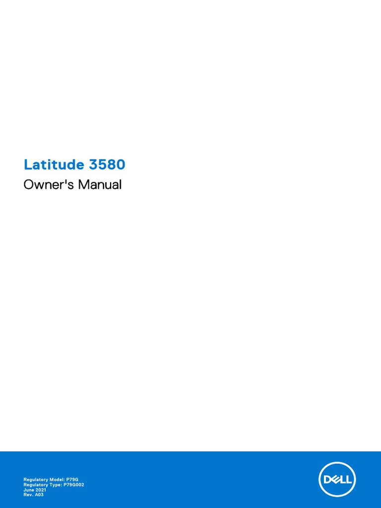 Latitude 3580: Owner's Manual | PDF | Bios | Solid State Drive