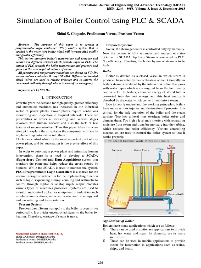 Simulation of Boiler Control Using PLC & SCADA: Shital S. Chopade, Pradhuman Verma, Prashant ...