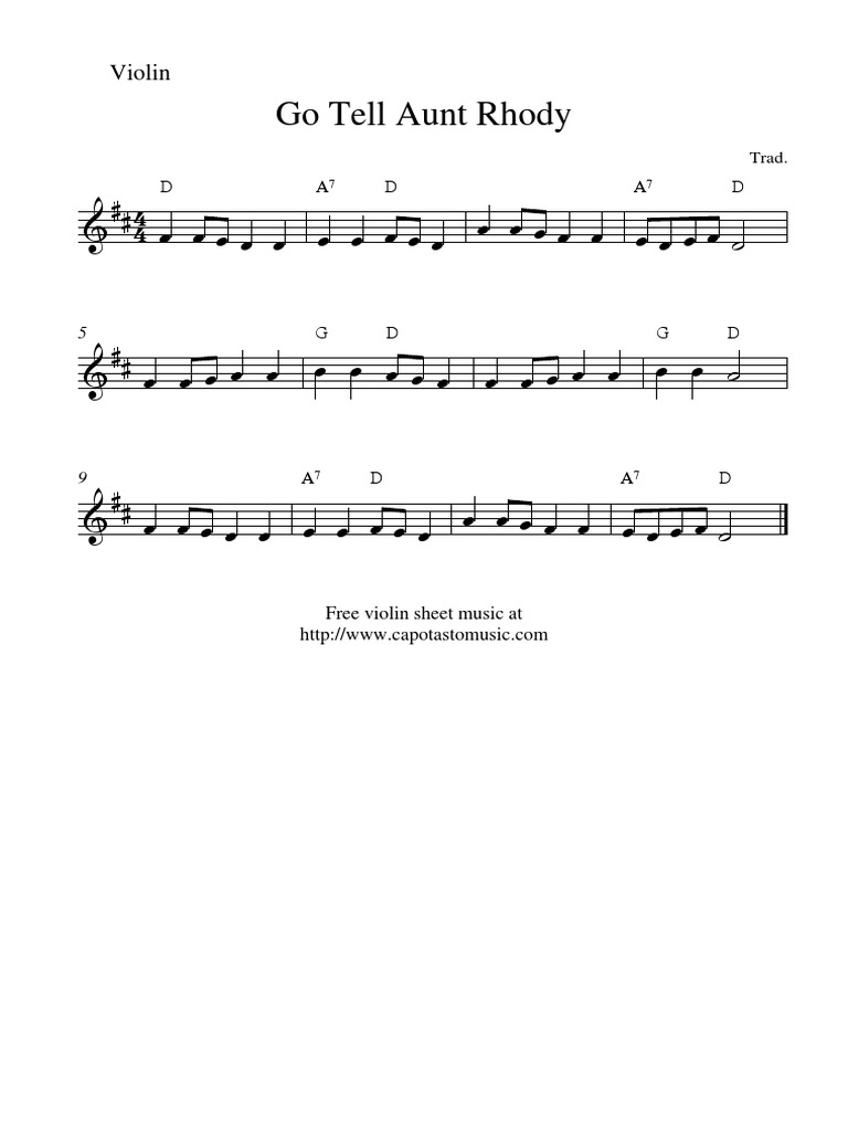 Go Tell Aunt Rhody Violin | PDF