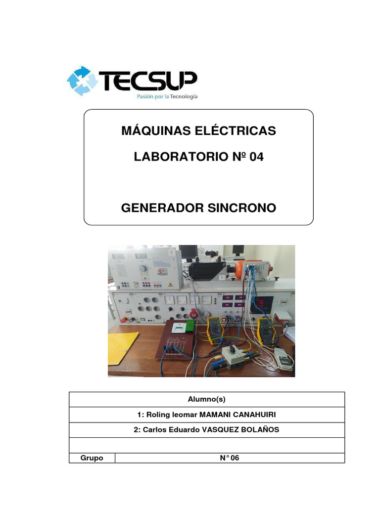 Informe Lab04 | PDF | Generador eléctrico | Corriente alterna