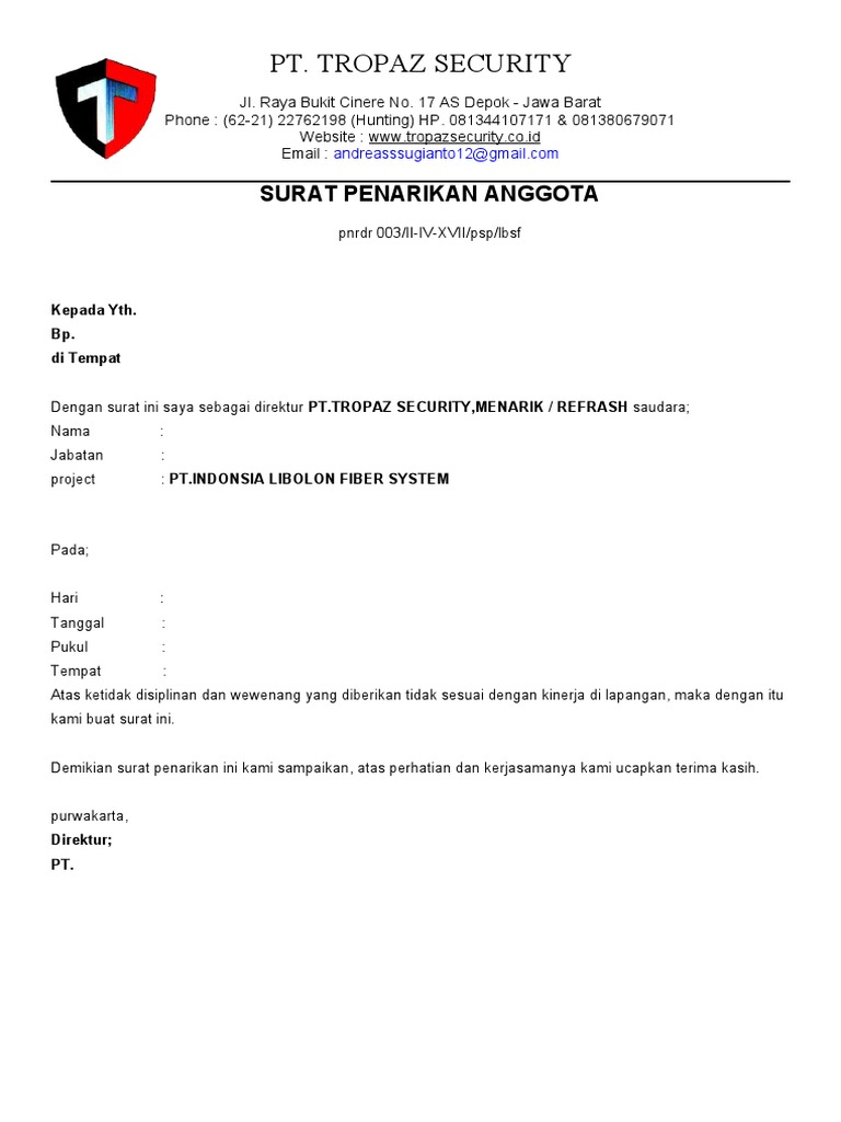 Surat Penarikan | PDF