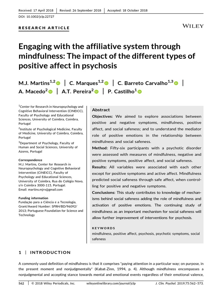 Martins Et Al. (2019) Engaging With The Affiliative System Through ...
