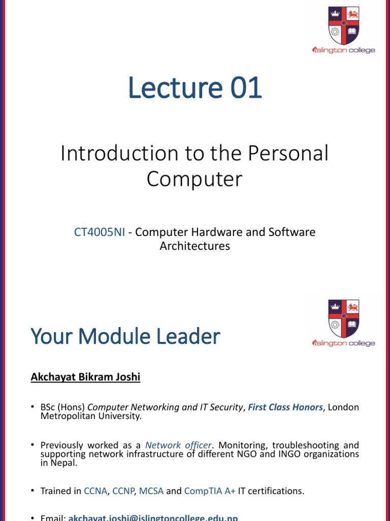 Lecture 01 - Computer Hardware and Software Architectures | PDF | Random Access Memory | Hard ...