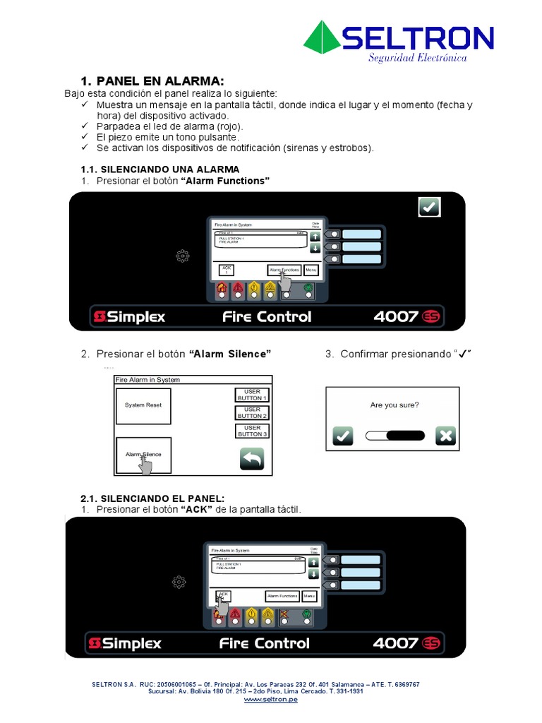 Manual de Panel Simplex 4007ES | PDF