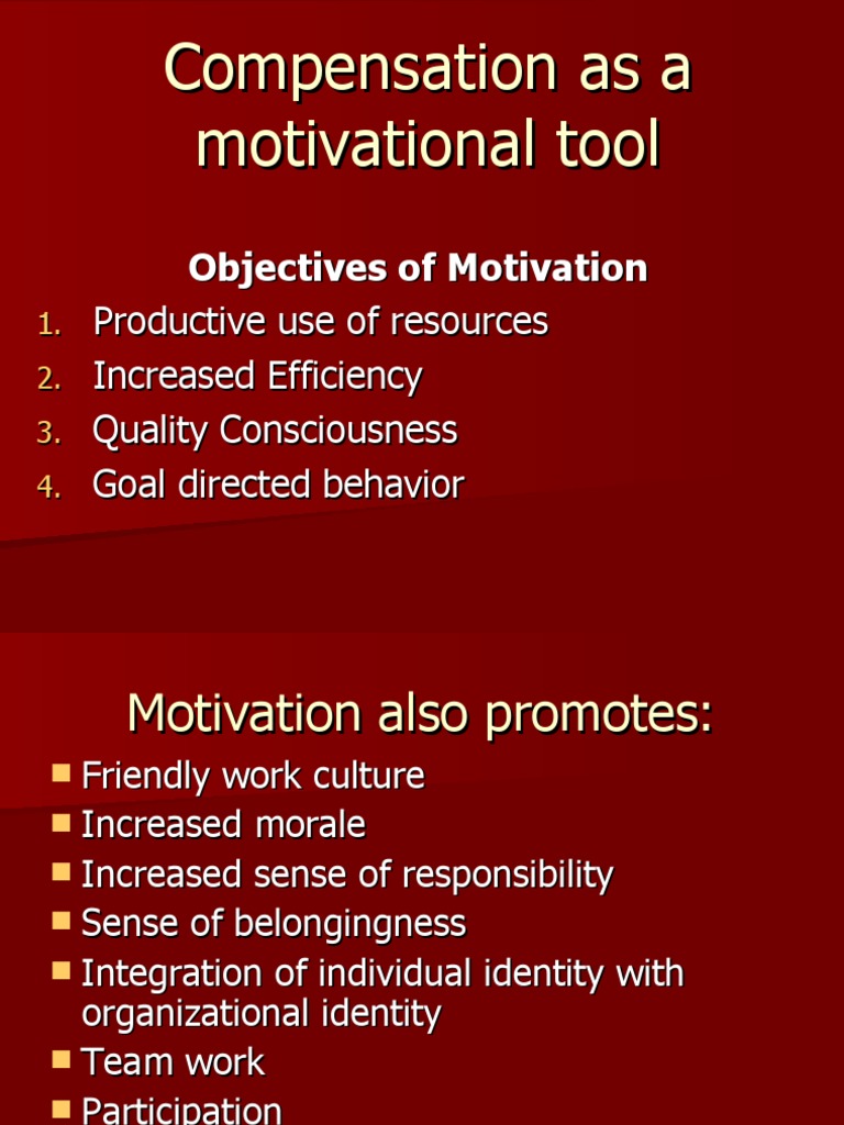 Compensation As A Motivational Tool1 | PDF | Motivation | Motivational