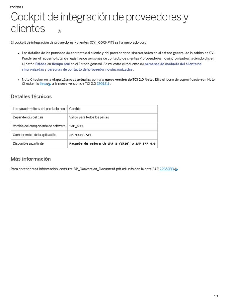 Mejora del CVI Cockpit de Integración | PDF