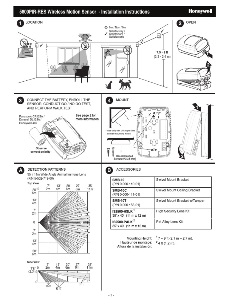 5800pir Res Install Guide | PDF | Electromagnetic Interference ...