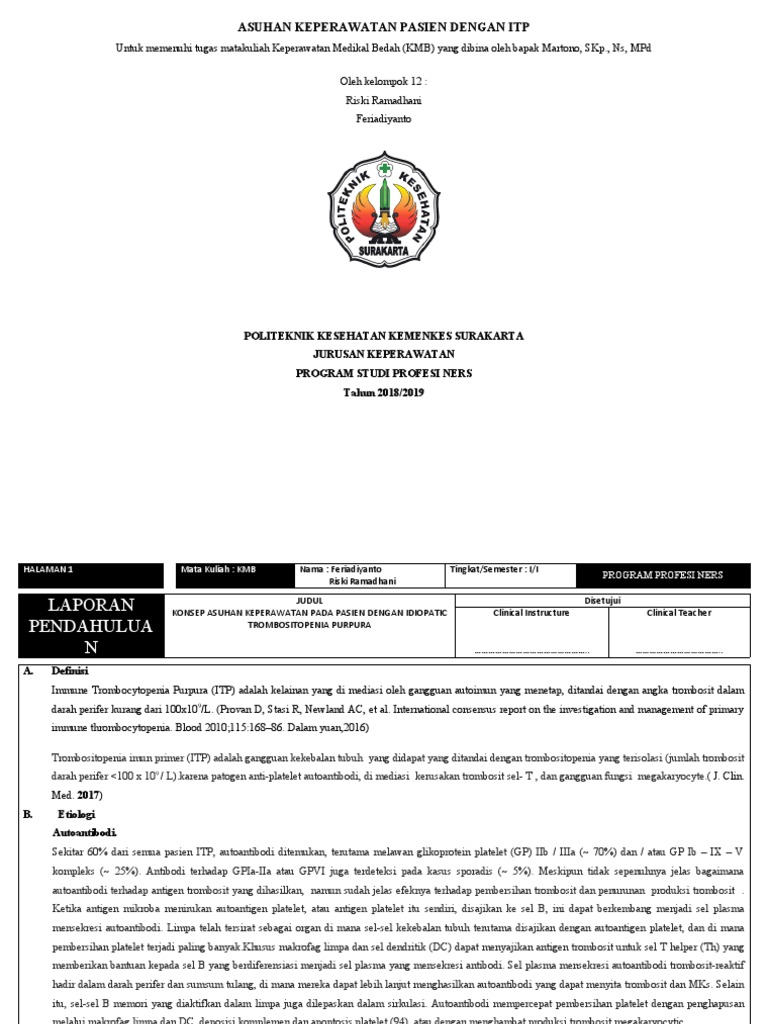 Asuhan Keperawatan Pasien Dengan Itp | PDF