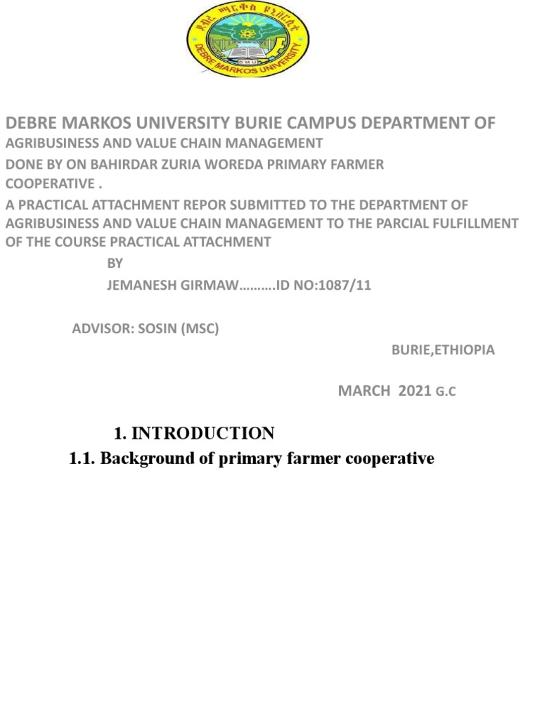 Debre Markos University Burie Campus Department Of: MARCH 2021 | PDF ...