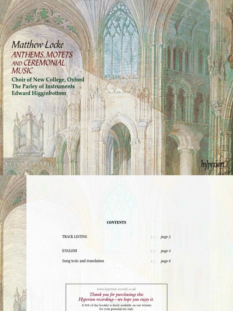 Matthew Locke: Anthems, Motets Ceremonial Music | PDF | String ...