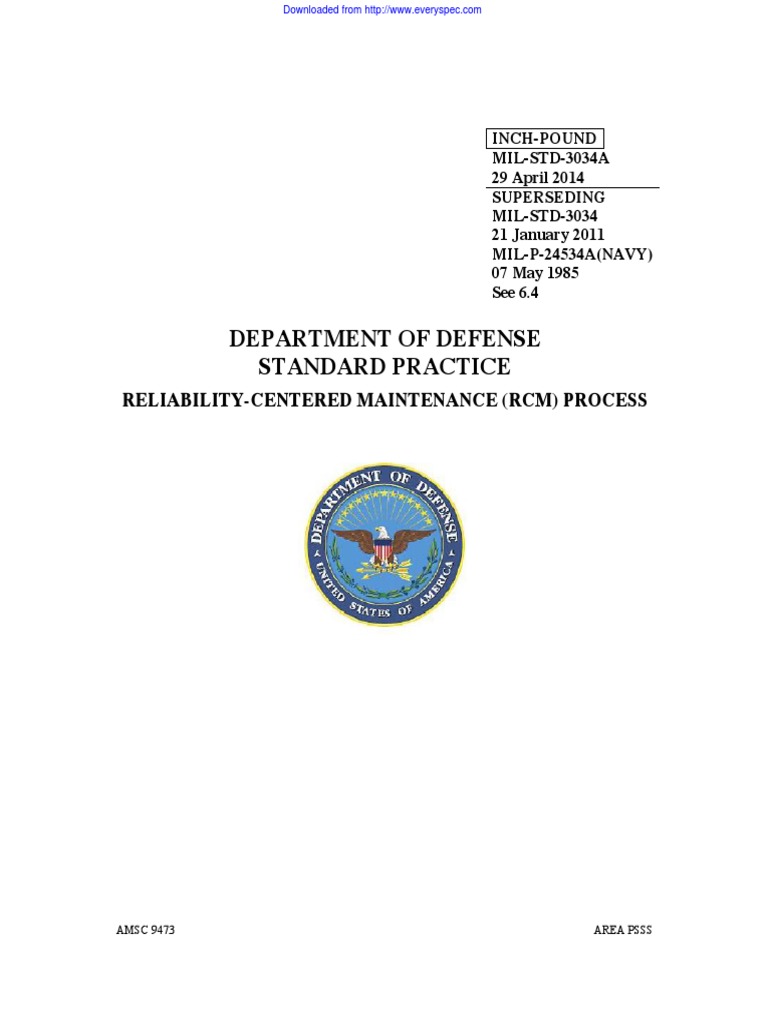 MIL-STD-3034A: RCM Process Overview | PDF | Safety | Quality
