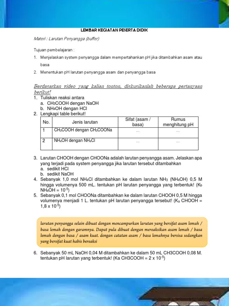 LKPD Larutan Penyangga | PDF