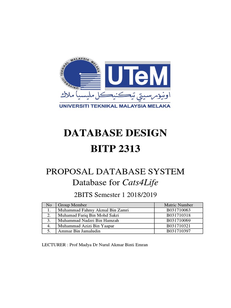 Proposal Database Design How To Do Pdf Database Transaction Databases 9088