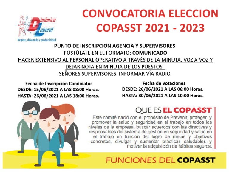 Convocatoria Elección COPASST 2021-2023 | PDF | Negocios | Finanzas y ...