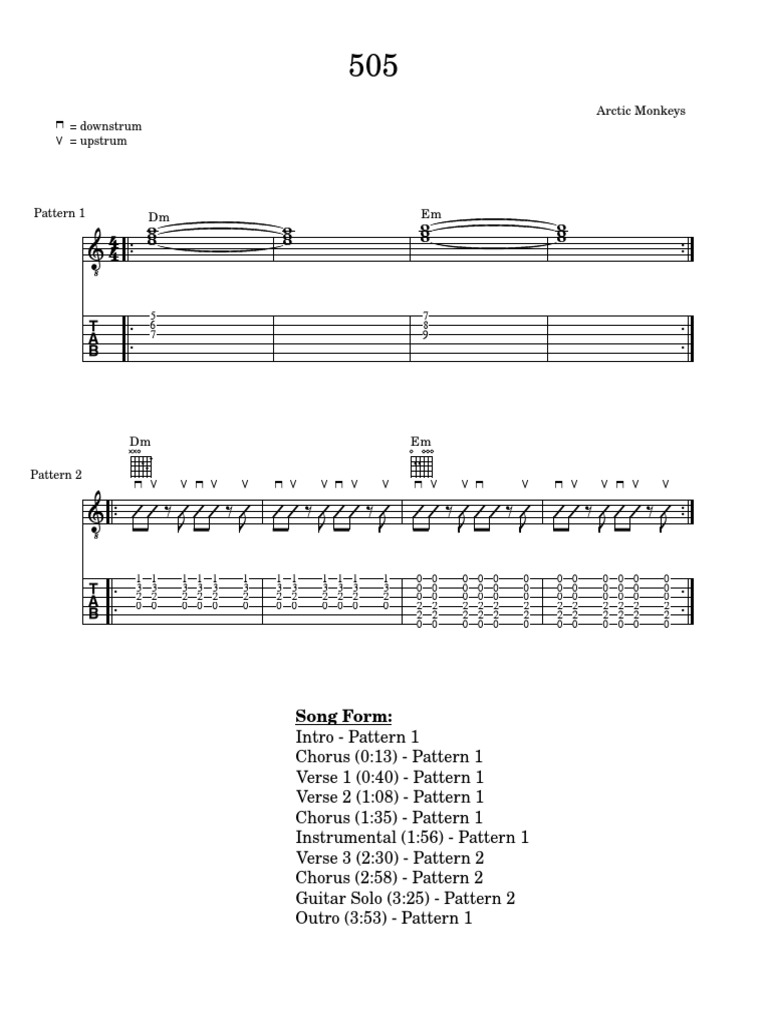 505 - Arctic Monkeys | PDF | Song Structure | Vocal Music